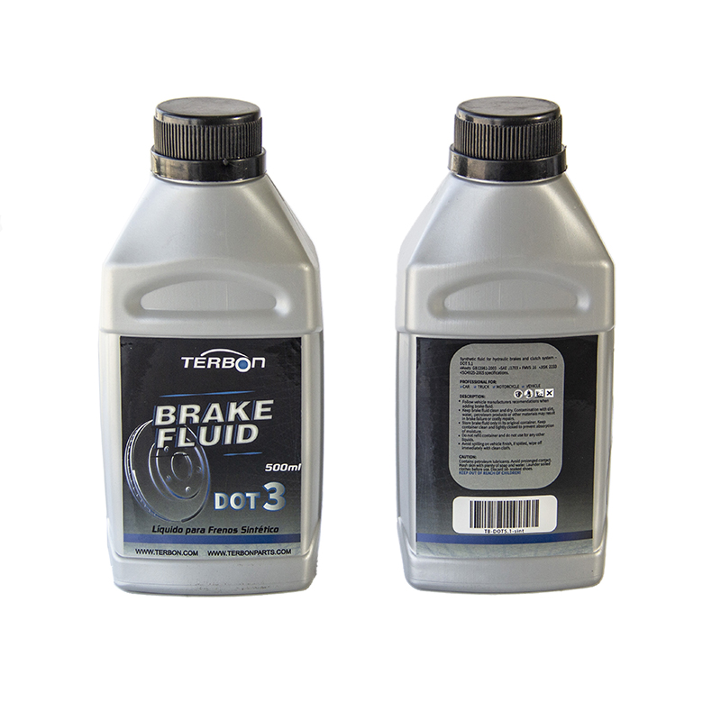 China Terbon Wholesale 500ml Plastic Flat Bottle Brake Fluid DOT 3/4/5 ...